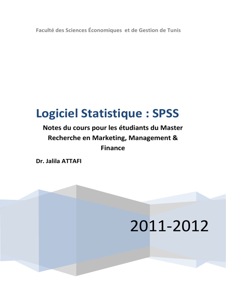Cour Attafi | PDF | SPSS | Variable (informatique)