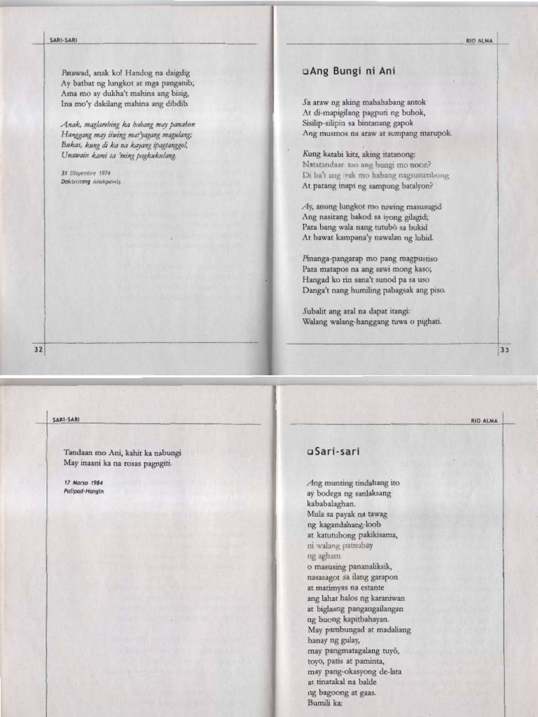 Mga Tula Ni Rio Alma | PDF