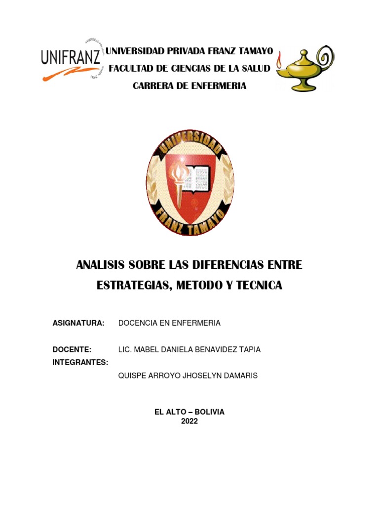 Diferencias Entre Metodo, Estrategia y Tecnica | PDF