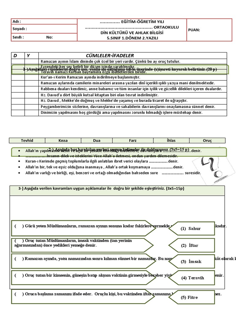 5.sinif Turkce 1.donem 2 2 | PDF