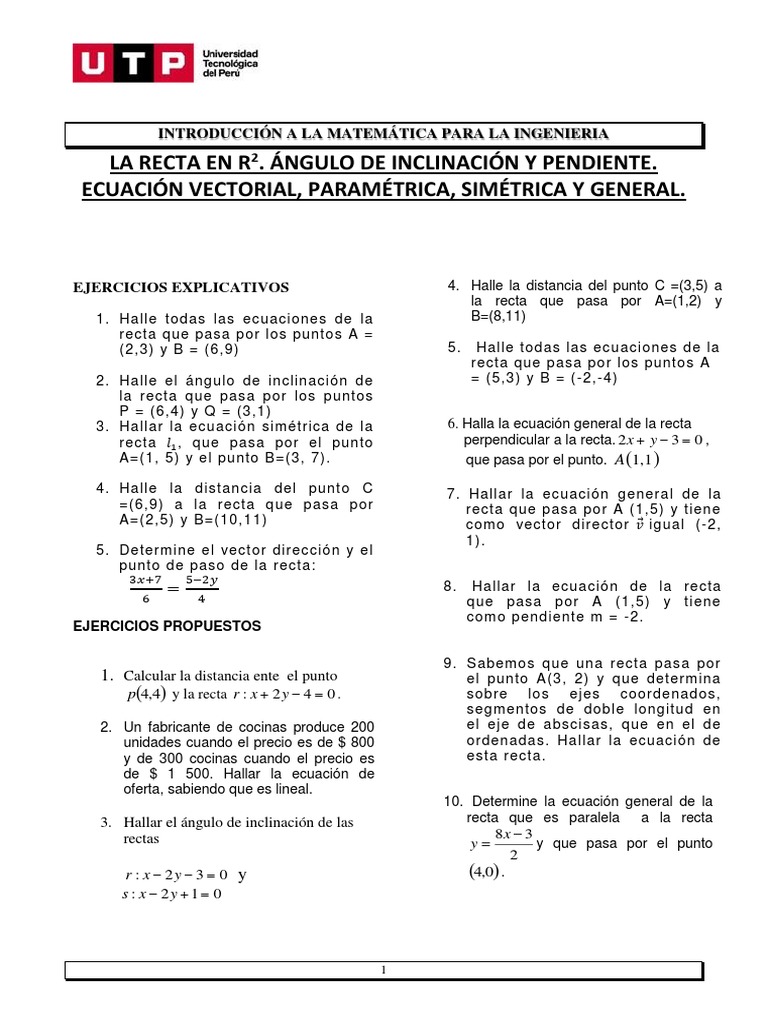 S02.s2 - Resolver Ejercicios | PDF | Línea (geometría) | Pendiente