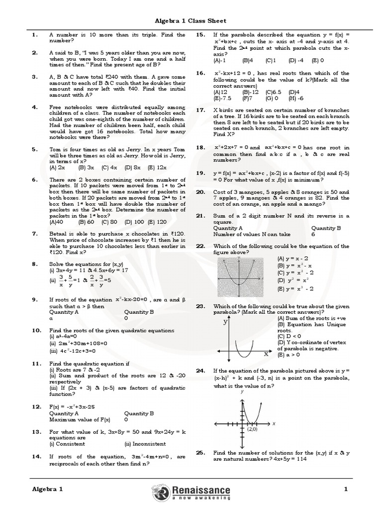 ClassSheet With AnswersKey Mar21 | PDF | Circle | Area