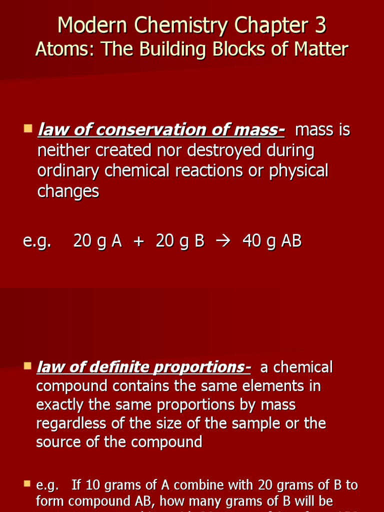 Modern Chemistry Chapter 3 | PDF | Mole (Unit) | Atomic Nucleus