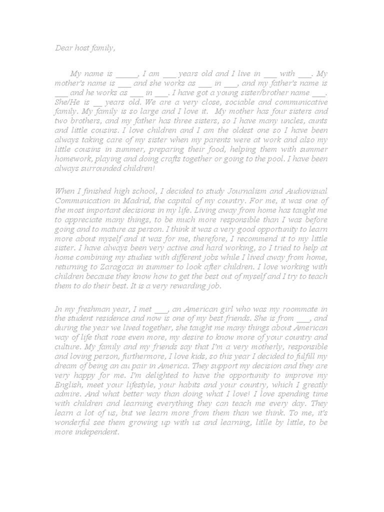 10 Steps To Write A Successful Dear Host Family Letter – HHCT