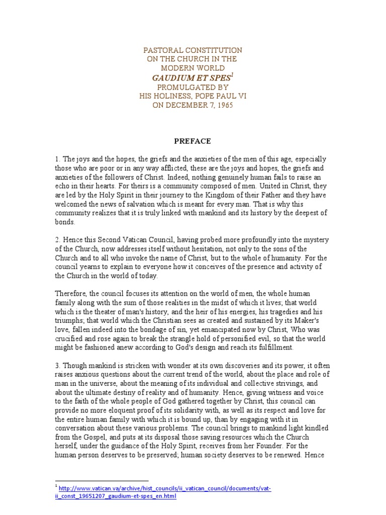 Gaudium Et Spes | PDF | Conscience | God