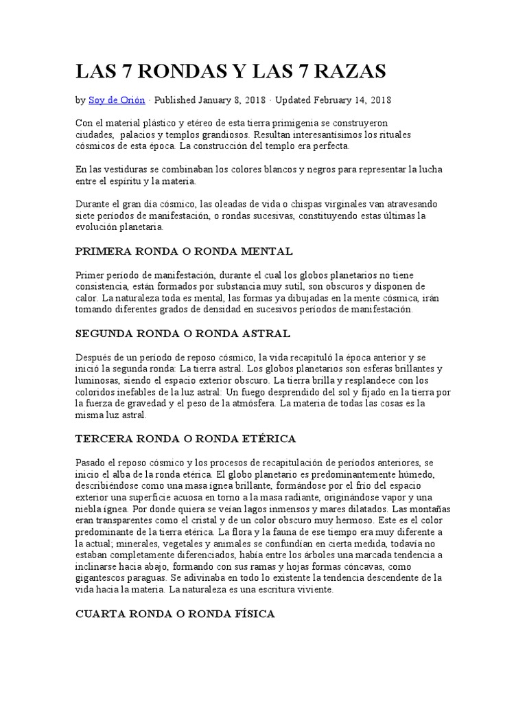Las 7 Rondas y Las 7 Razas | PDF | Tierra | Naturaleza