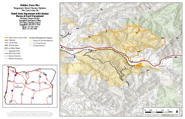 BLM Fire Holiday Farm Closure Map | PDF | American Government ...