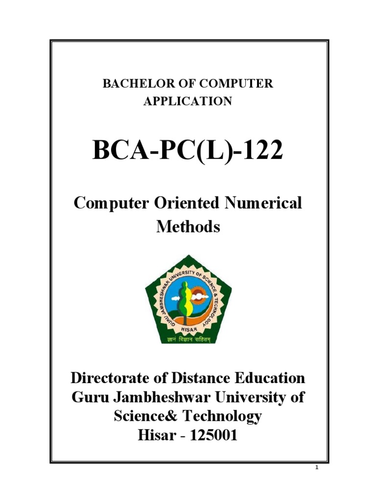 Computer Oriented Numerical Methods! | PDF | Subtraction | Numerical Analysis