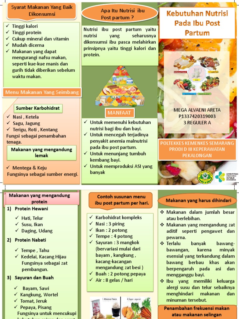 Nutrisi Seimbang untuk Ibu Pasca Melahirkan | PDF | Memasak, Makanan ...