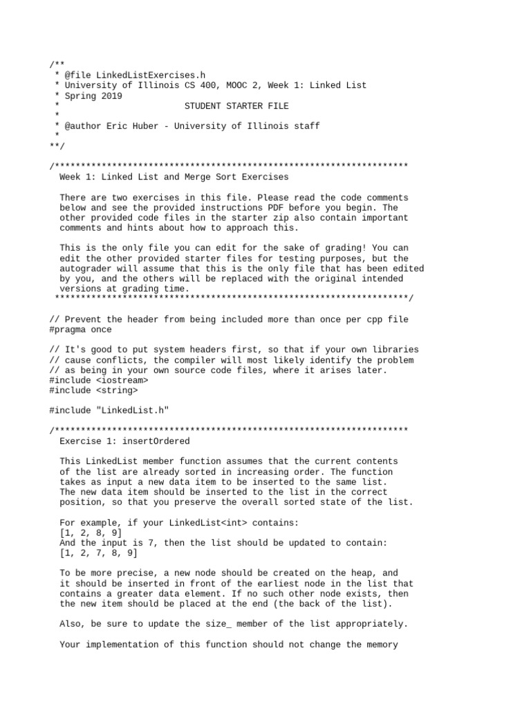 Linked List Exercises | PDF | Computer Engineering | Information Technology Management