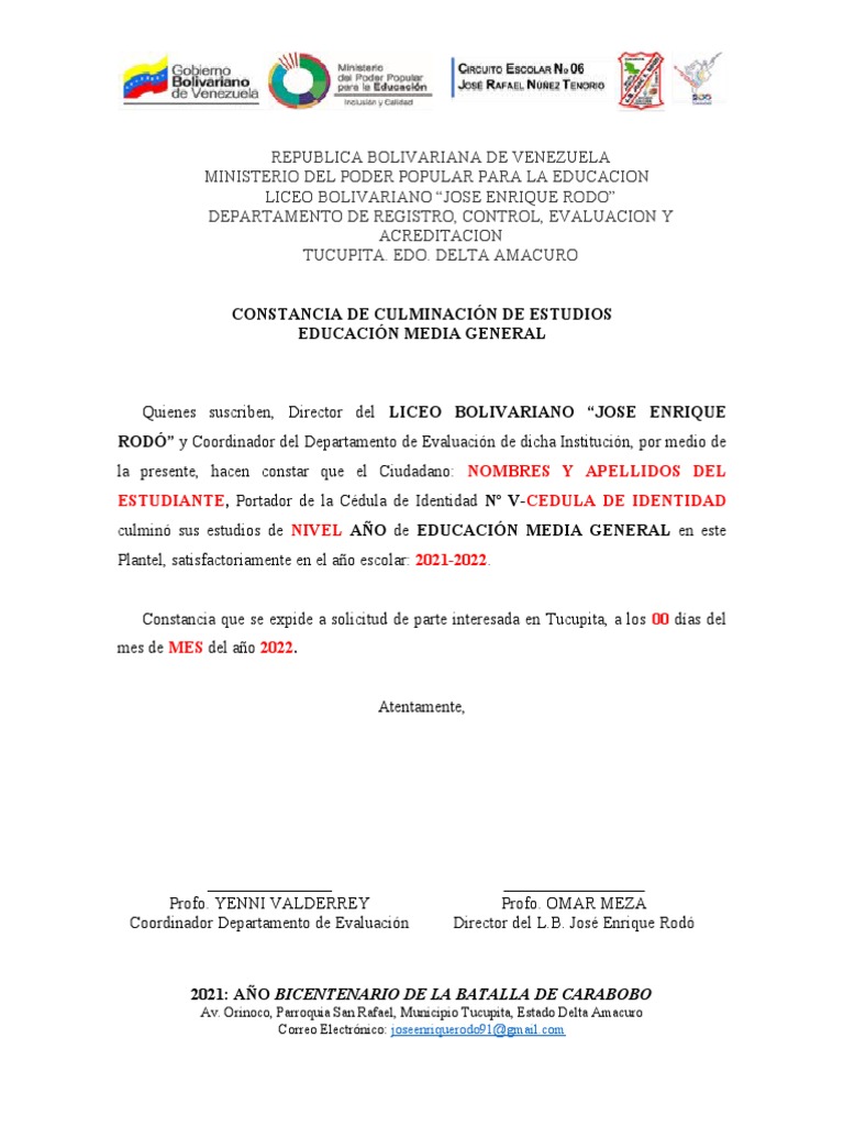 Constancia de Culminación | PDF