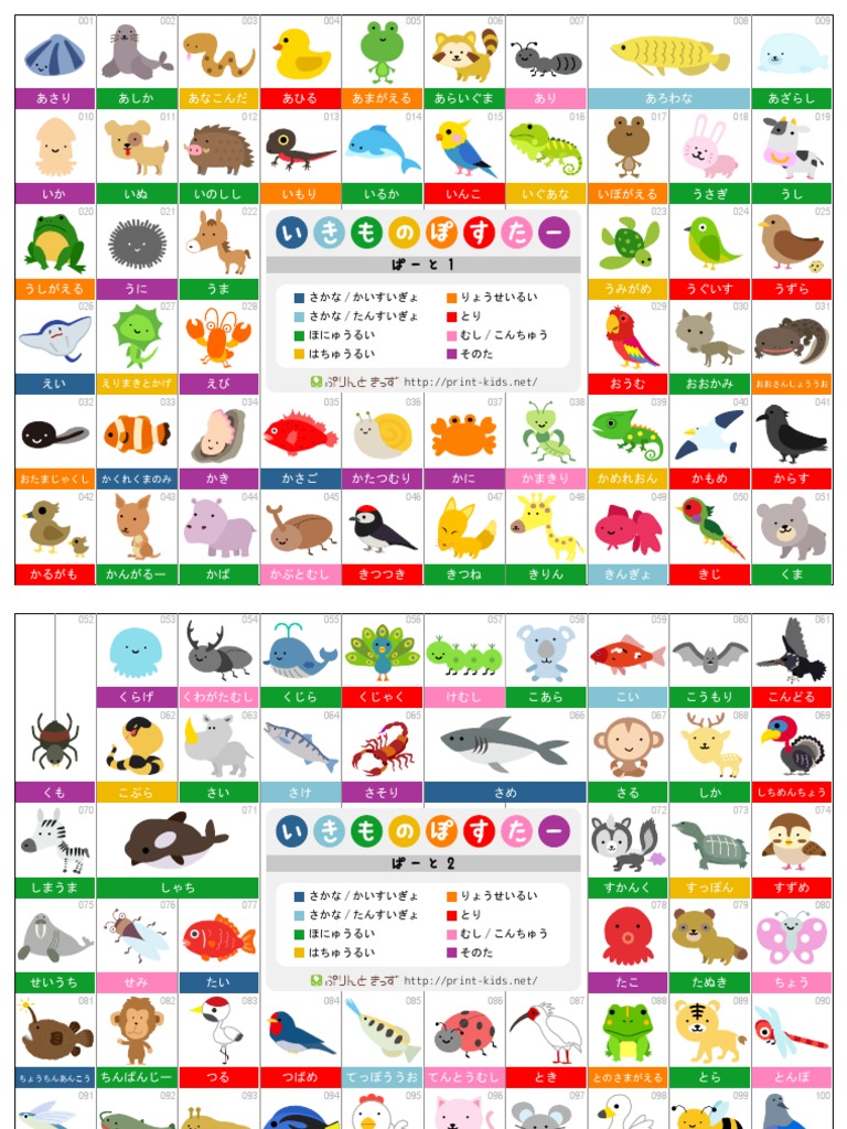 Animales Hiragana | PDF