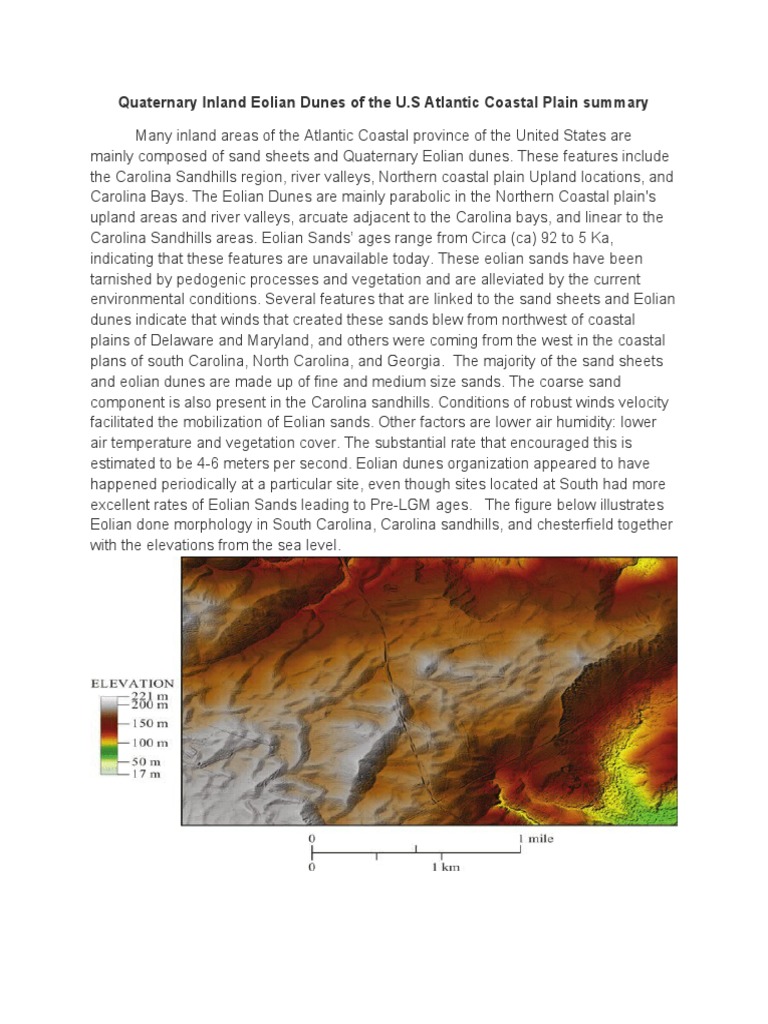 Quaternary Eolian Dunes in U.S. Coastal Plain | PDF