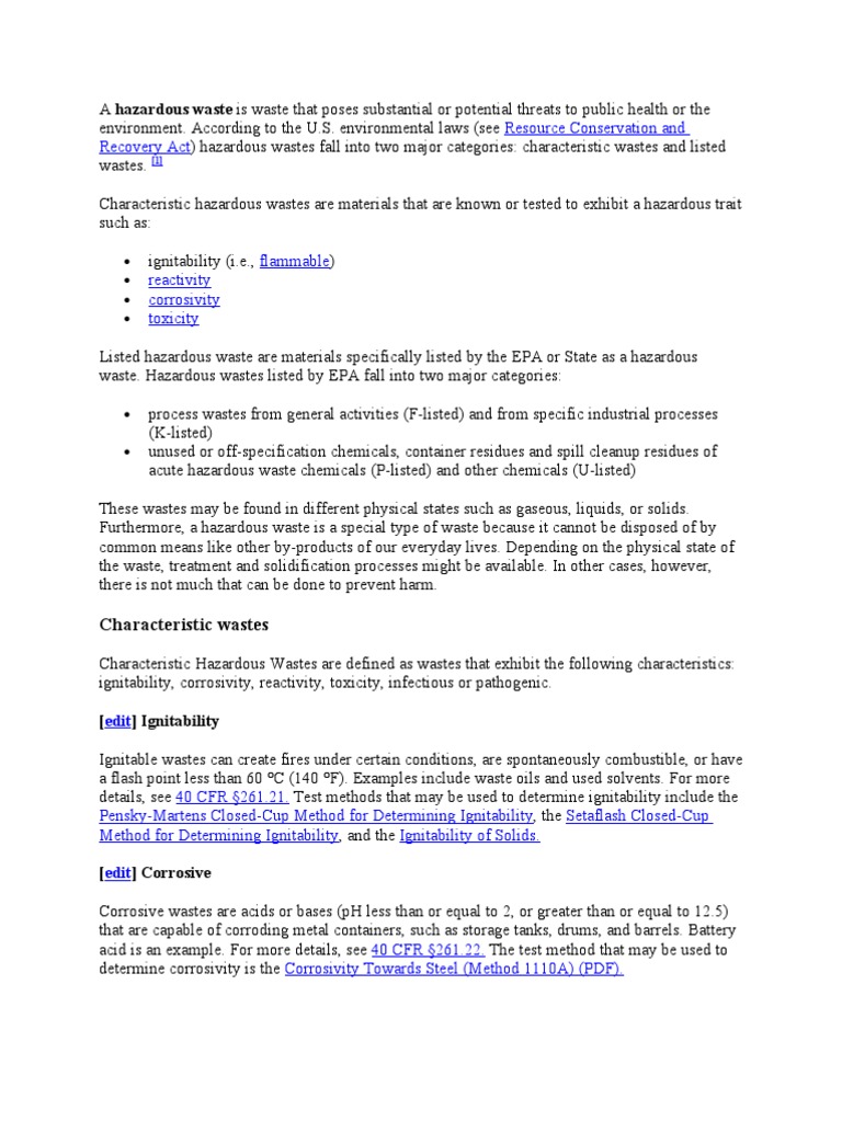 Characteristic Wastes: Ignitability | PDF | Hazardous Waste | Recycling
