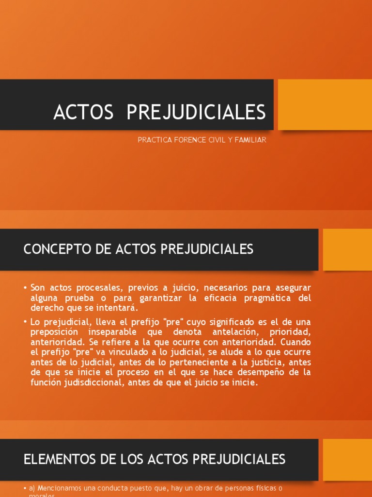 Actos Prejudiciales en Derecho Civil y Familiar | PDF | Jurisdicción | Juez