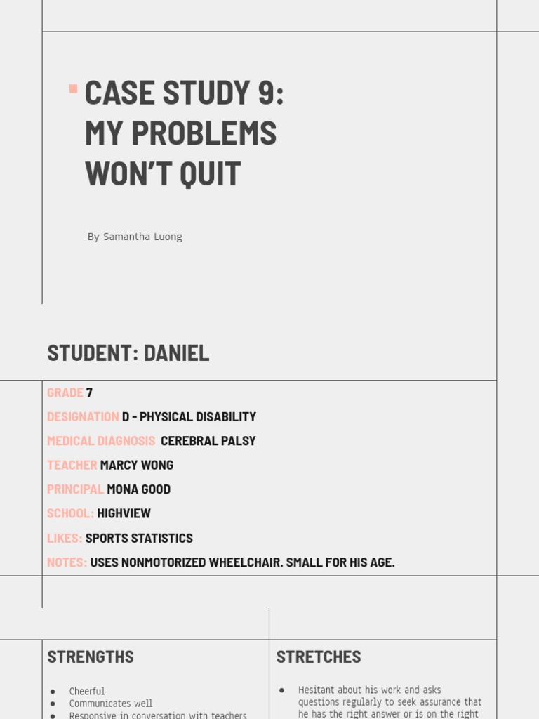 Case Study - Daniel - by Samantha Luong | PDF | Classroom | Learning
