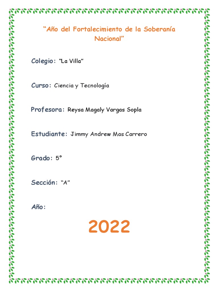 Informe CyT Jimmy Andrew Mas Carrero 5A | PDF | Agua | Las bacterias