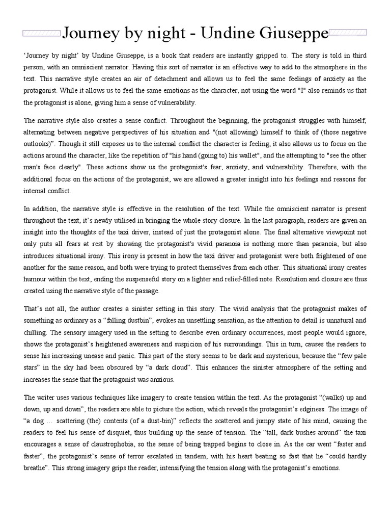 Journey by Night - Undine Giuseppe | PDF | Narration | Psychological Concepts
