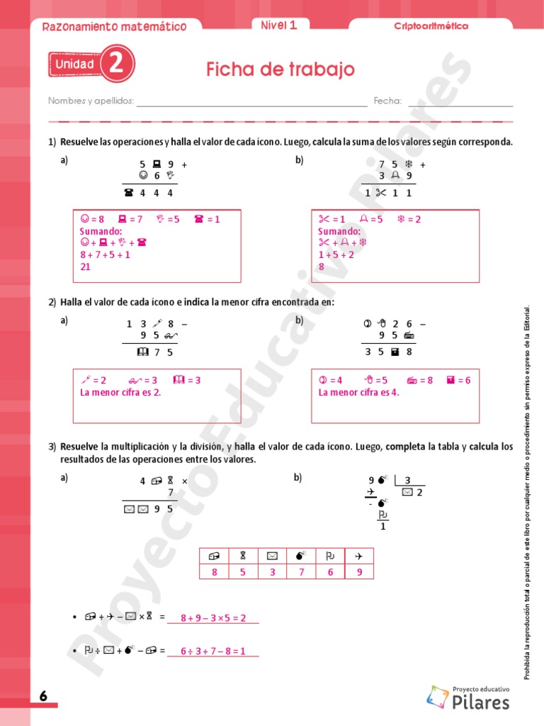 Razonamiento Matemático - 5to Grado - Unidad 2 | PDF | Matemáticas ...