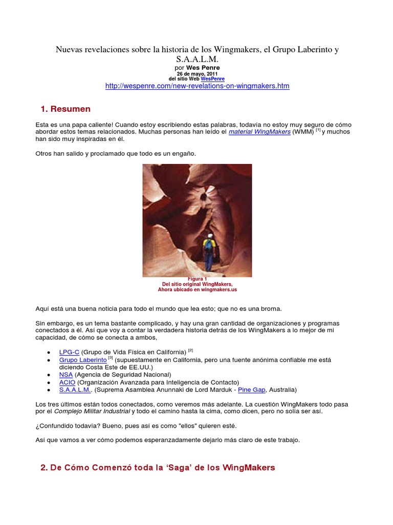 Revelaciones Sobre La Historia de Los Wingmakers | PDF | Internet | Verdad