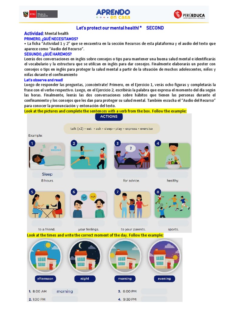 MENTAL HEALTH Segundo | PDF | Lingüística