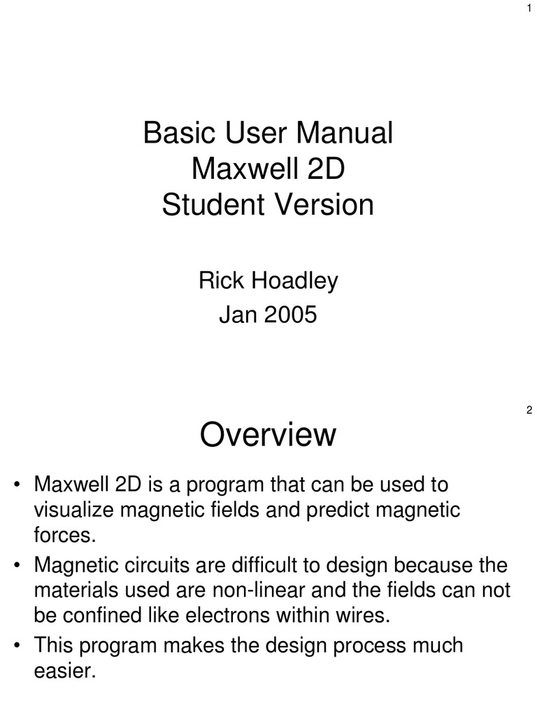 maxwell SV 使い方 | PDF | Magnetic Field | Force