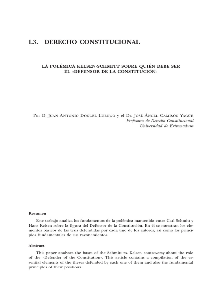 Schmitt Vs - Kelsen | PDF Schmitt Vs - Kelsen | PDF