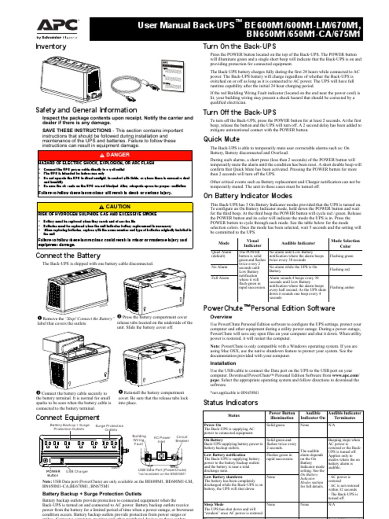 Apc Bu Um 990-5679 MN01 en | PDF | Battery Charger | Usb