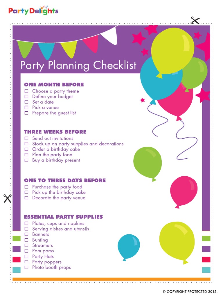 Free Party Planning Checklist | PDF
