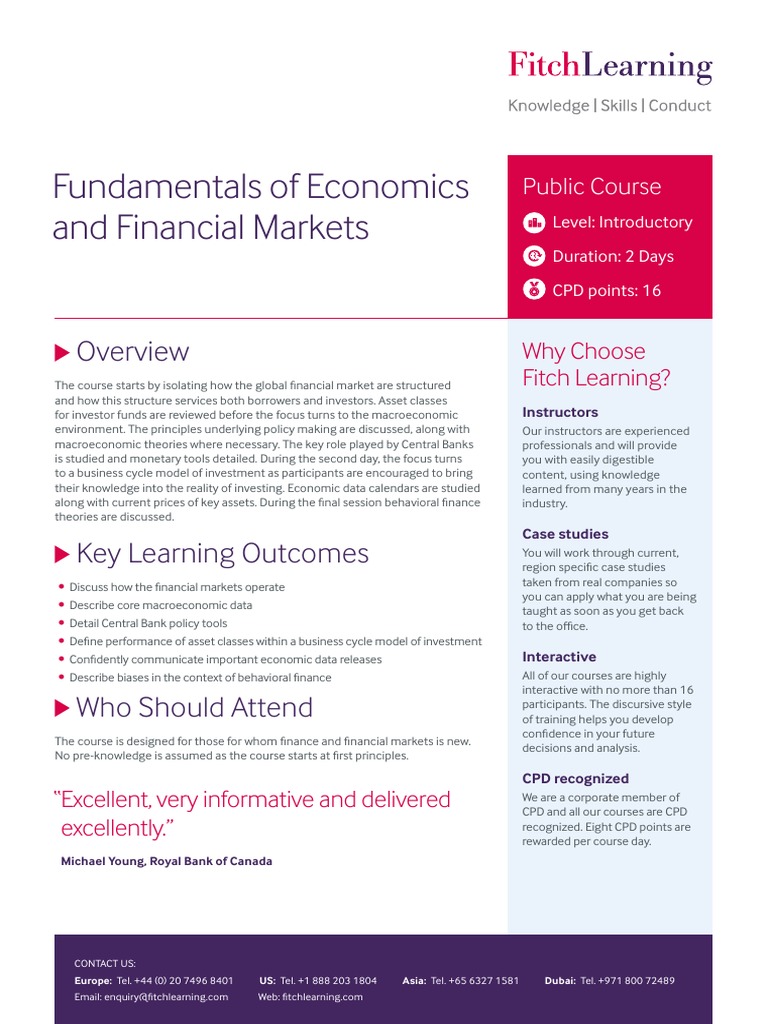 Fundamentals Of Economics And Financial Markets Pdf Macroeconomics