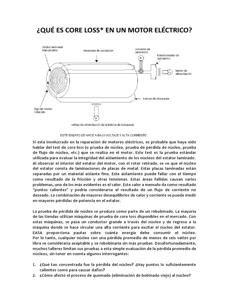 CORE LOSS - Qué Es Core Loss - en Un Motor Eléctrico | PDF | Aislador ...