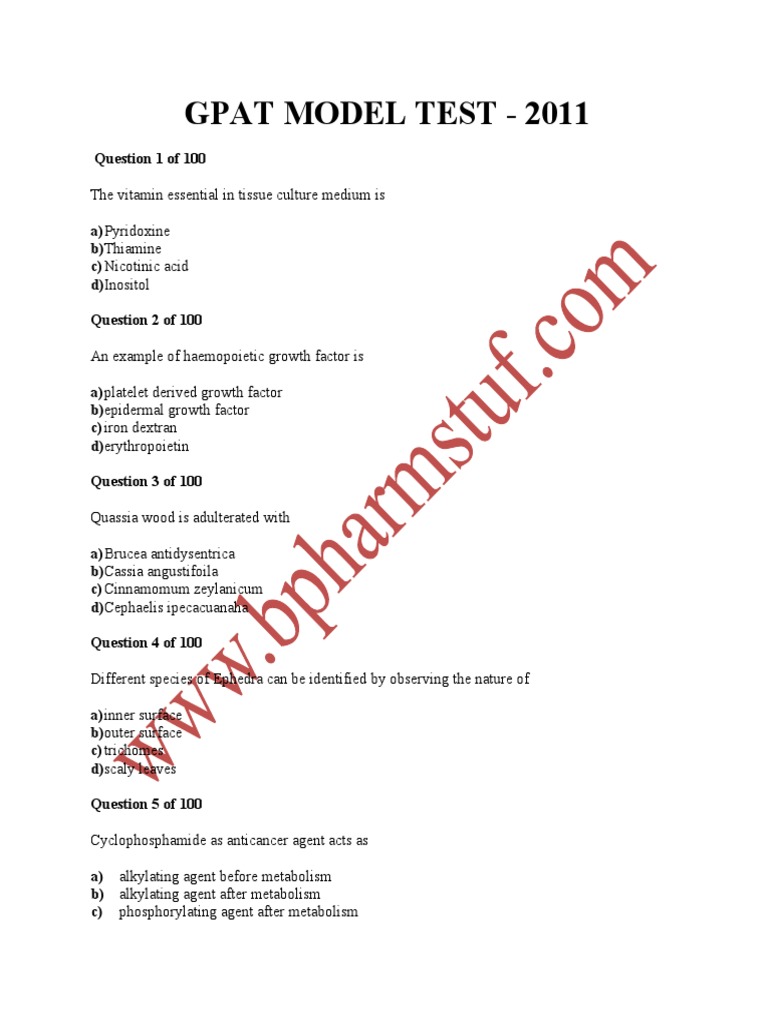 Gpat Model Test 1 | PDF | High Density Lipoprotein | Low Density ...
