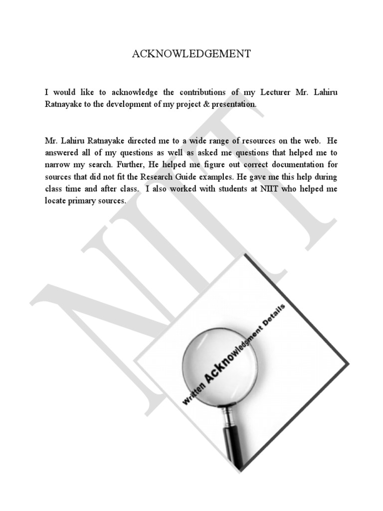 Acknowledgement | PDF | Social Science