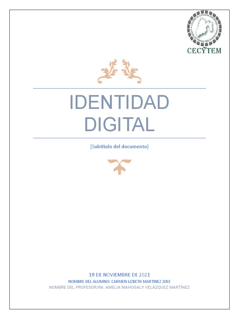 Identidad Digital | PDF | Servicio de redes sociales | Internet