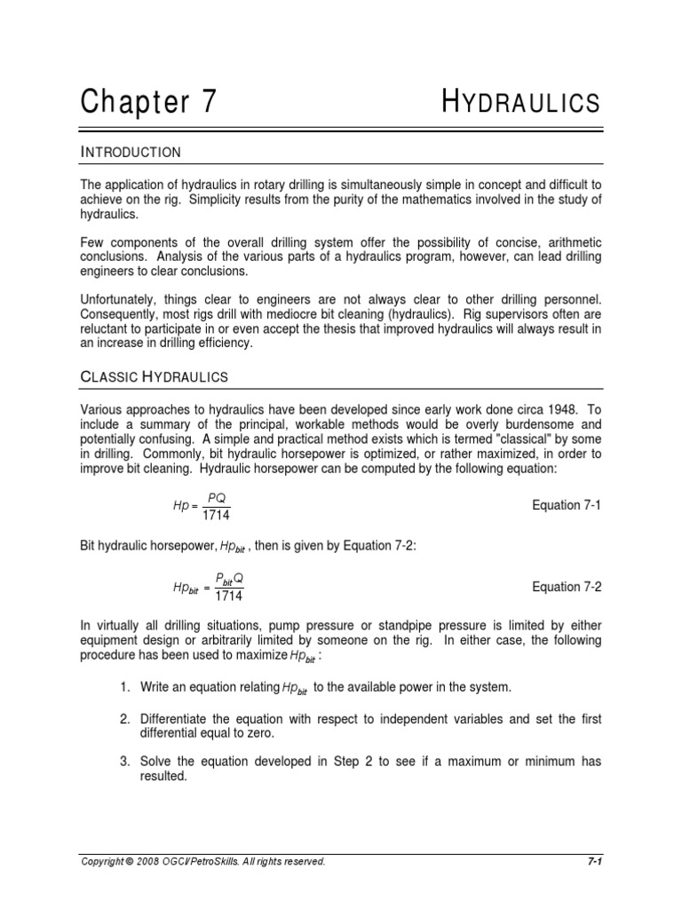 Chapter 07 Hydraulics | PDF | Horsepower | Logarithm