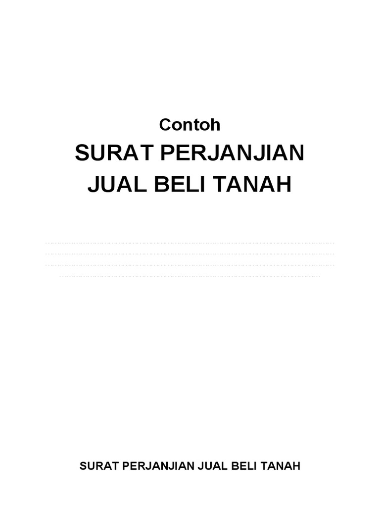Contoh SRT Perjanjian Jual Beli Tanah Bangunan | PDF