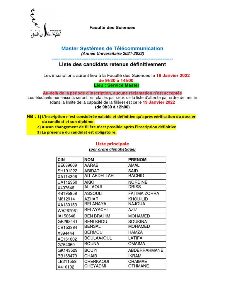 Master Systemes de Telecommunication | PDF