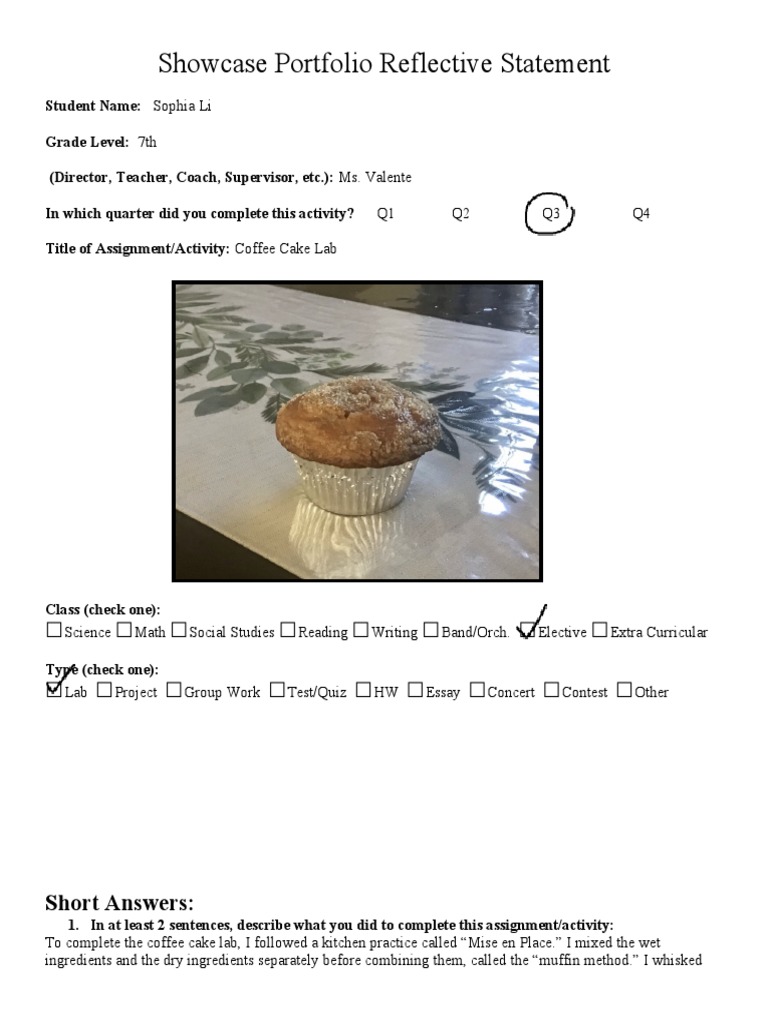 Li Life Skills Portfolio q3 Coffee Cupcakes | PDF | Muffin | Cupcake