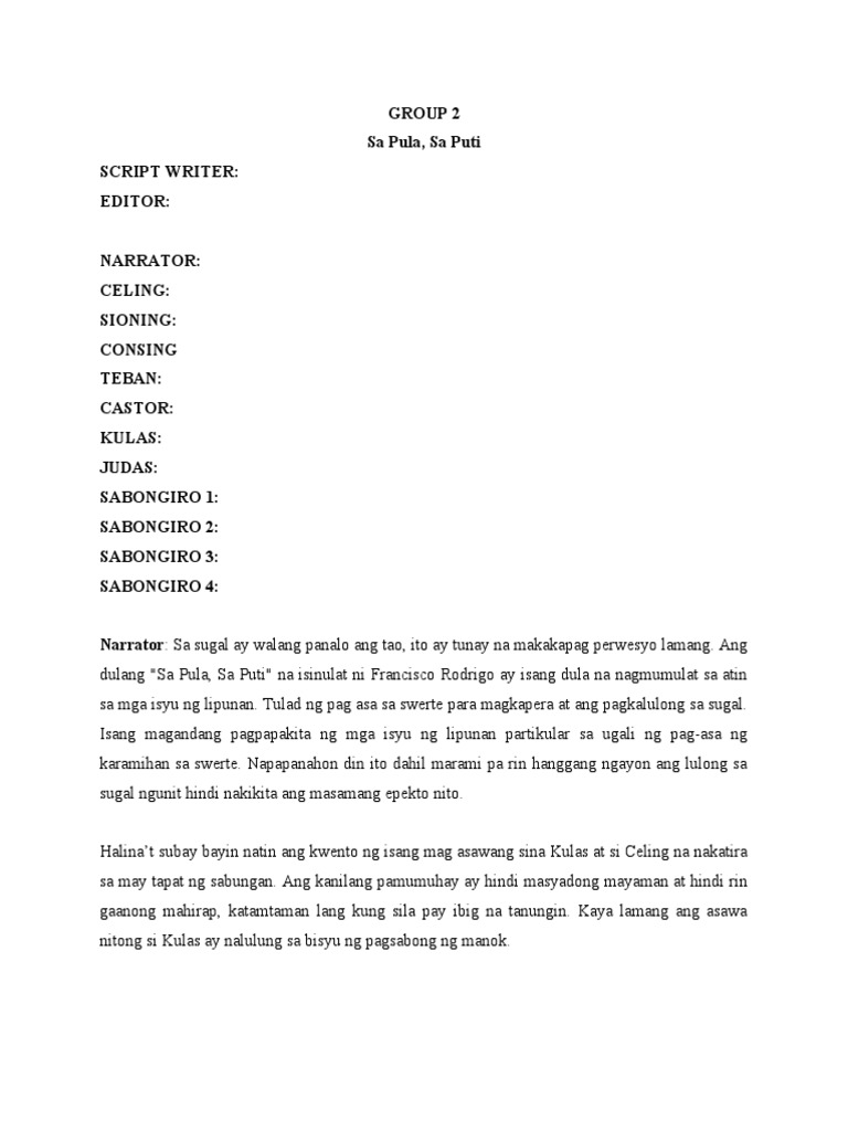Sa Pula Sa Puti | PDF
