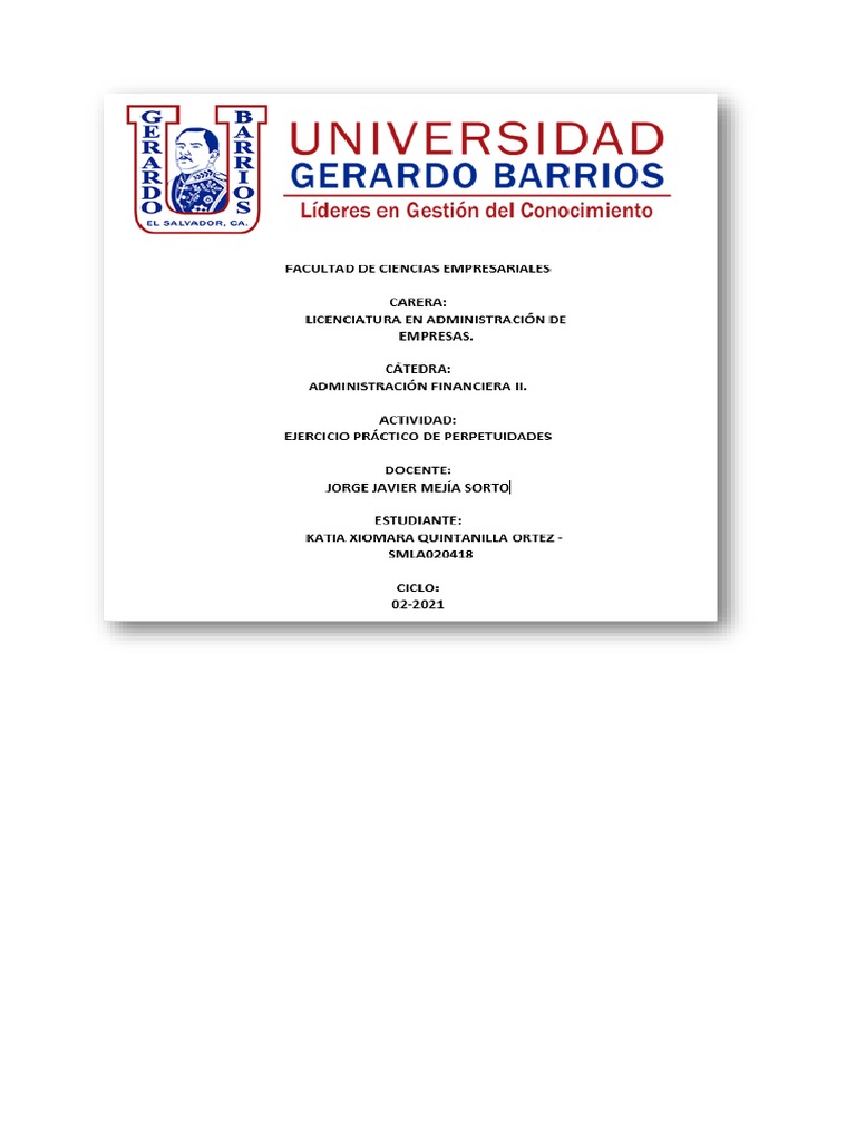 Ejercicio Práctico de Perpetuidades | PDF | Economias | Servicios ...