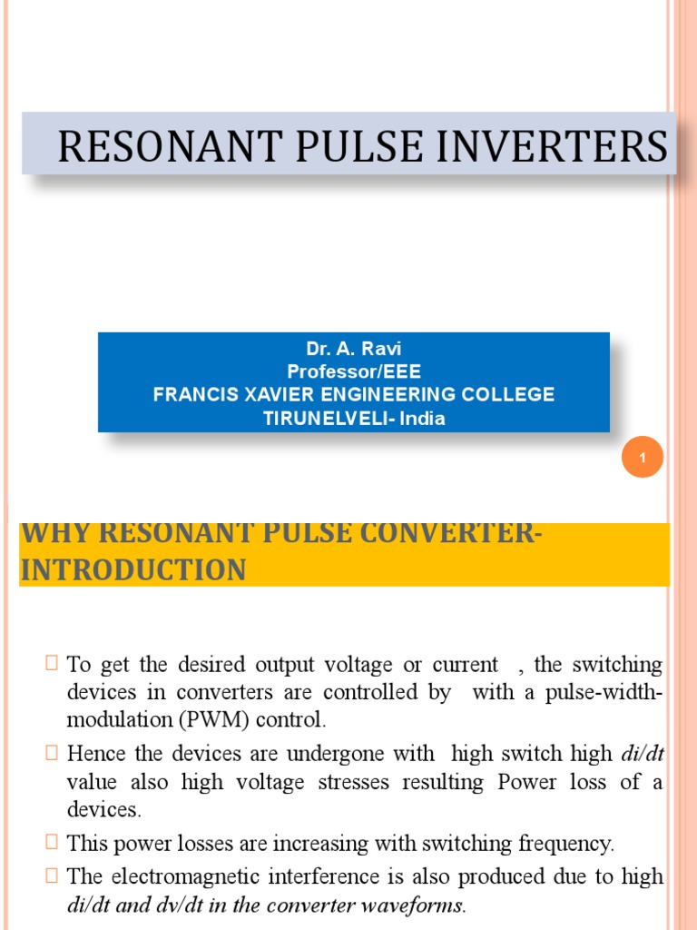 Resonant Pulse Inverters | PDF | Power Inverter | Resonance