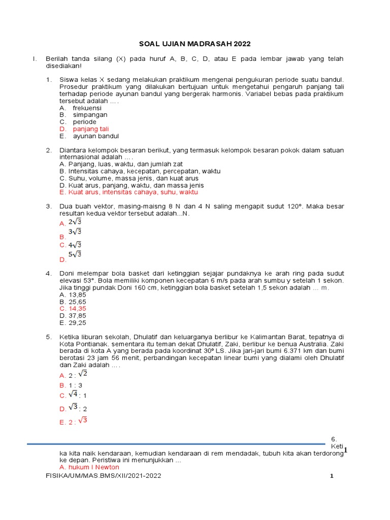 Soal Um Fisika 2022 | PDF