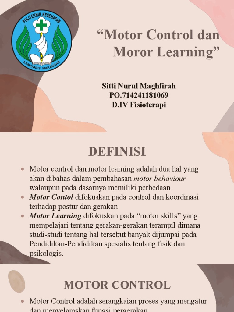 Motor Control and Motor Learning | PDF | Sains & Matematika