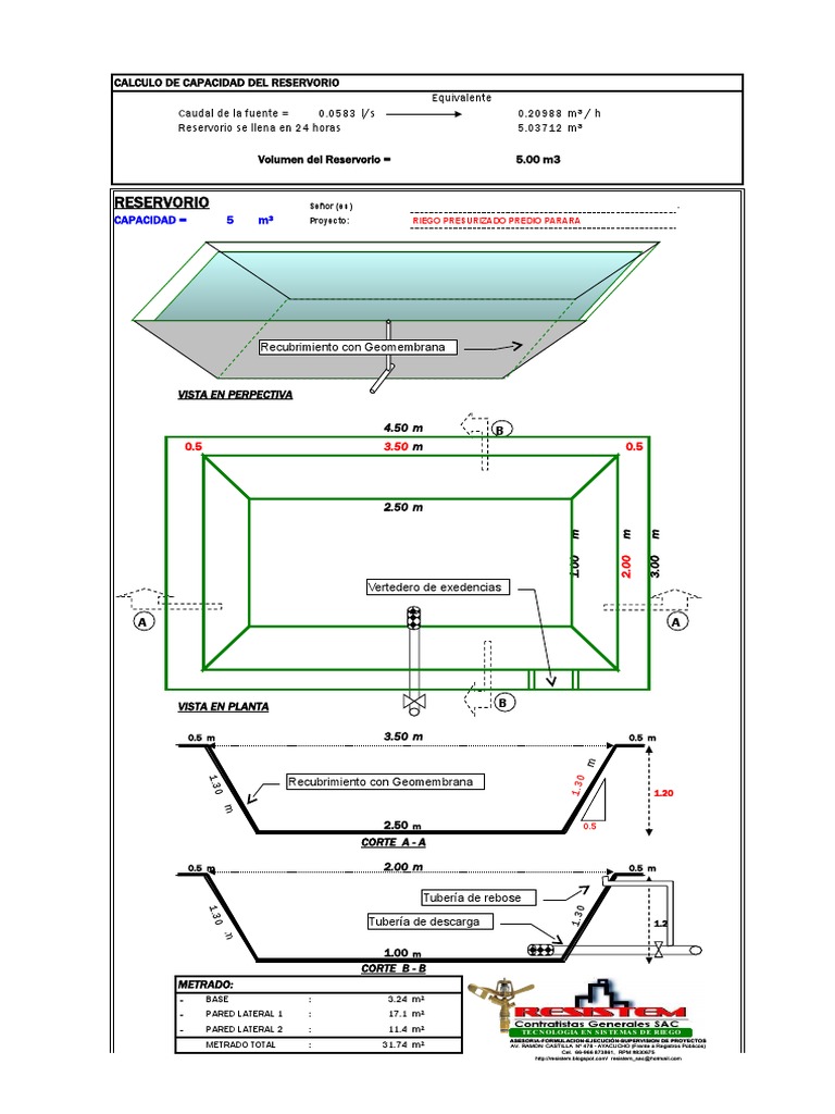 Reservorio de Geomembrana | PDF