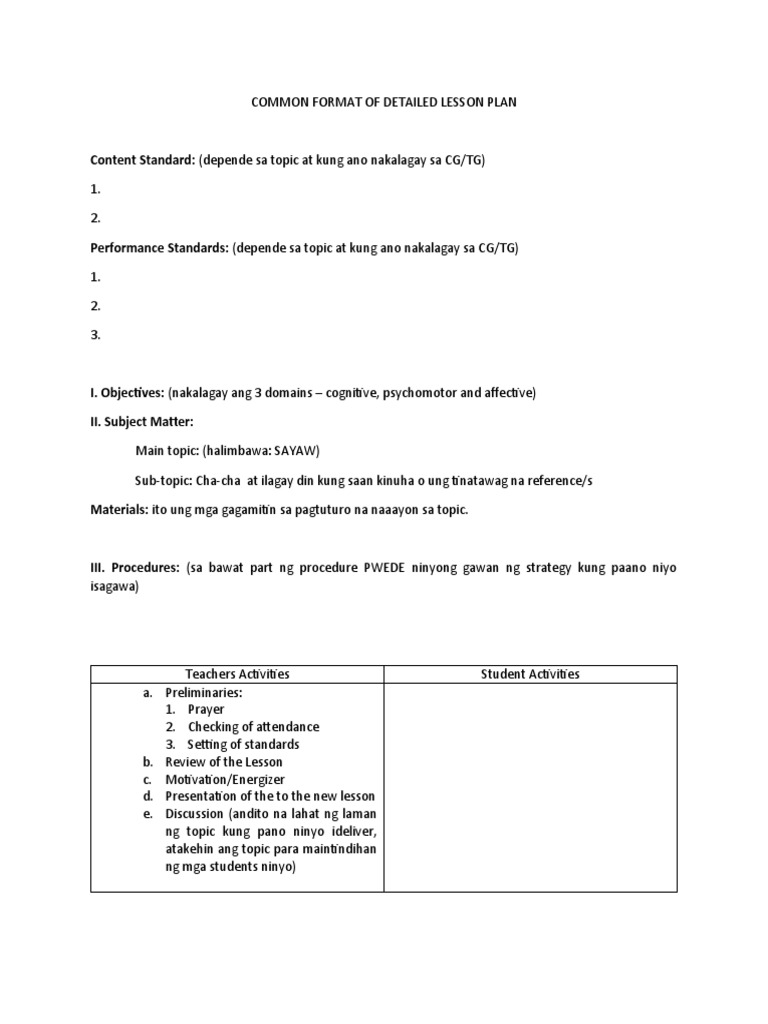 PT Lesson Plan | PDF