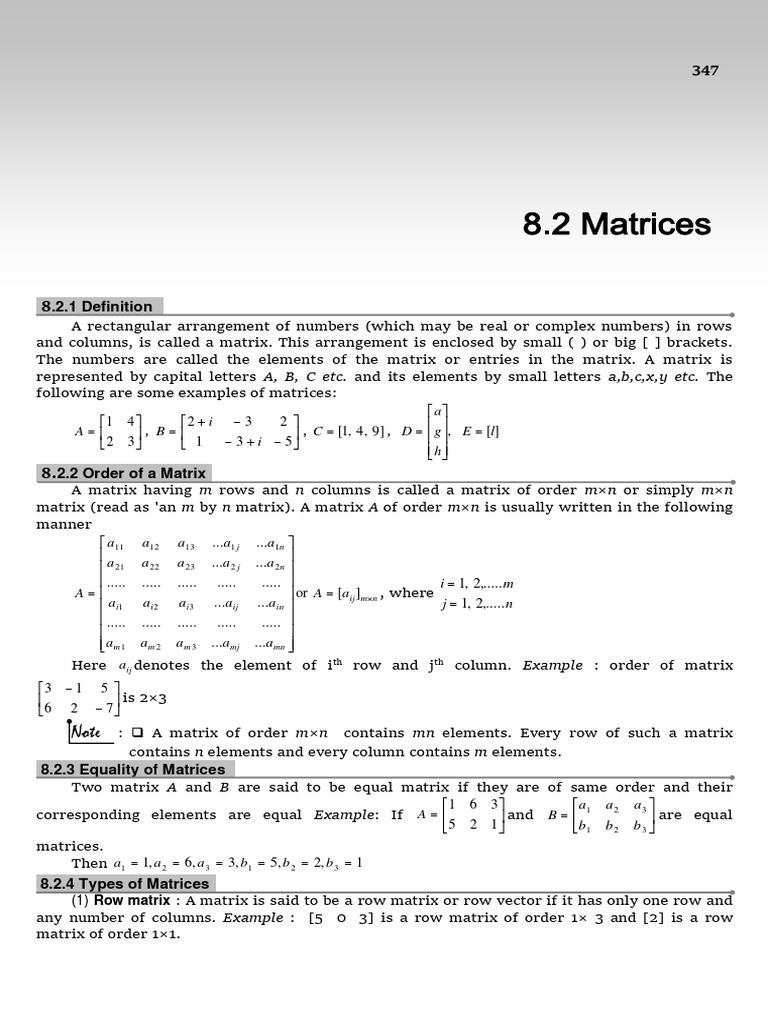 Matrices Explained | PDF | Matrix (Mathematics) | Mathematical Analysis