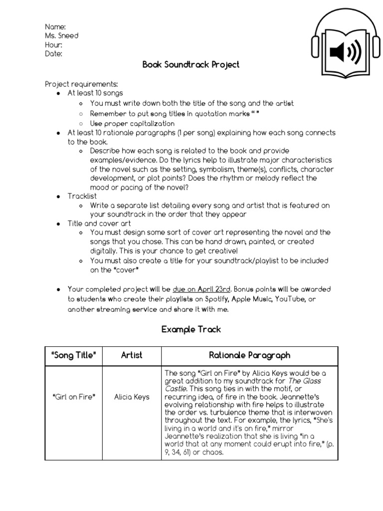 Book Soundtrack Project | PDF