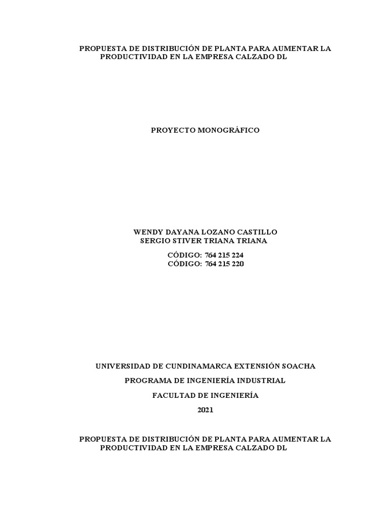 Proyecto Monográfico - Wendy Lozano - Sergio Triana | PDF | Business ...