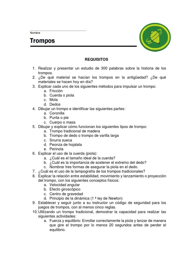 Historia y técnicas del trompo | PDF | Hogar, jardinería y bricolaje ...
