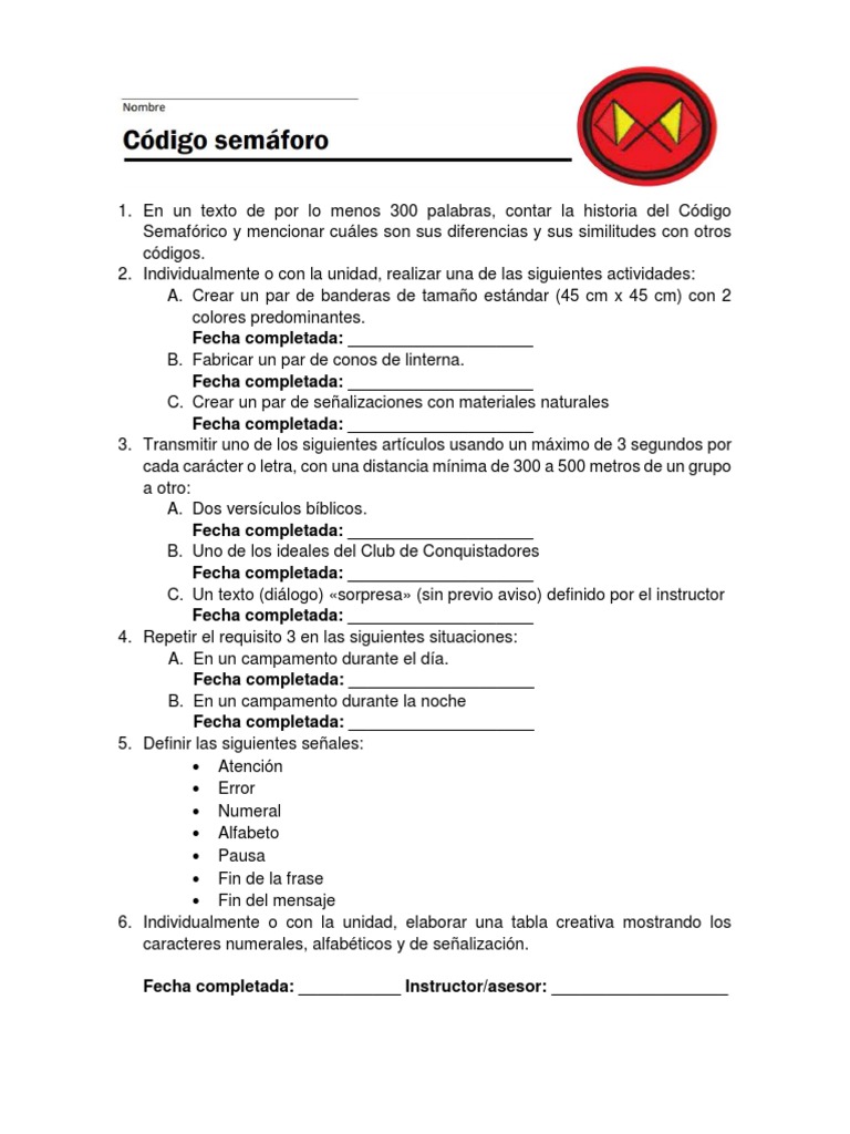 Formato Especialidad Codigo Semaforo | PDF